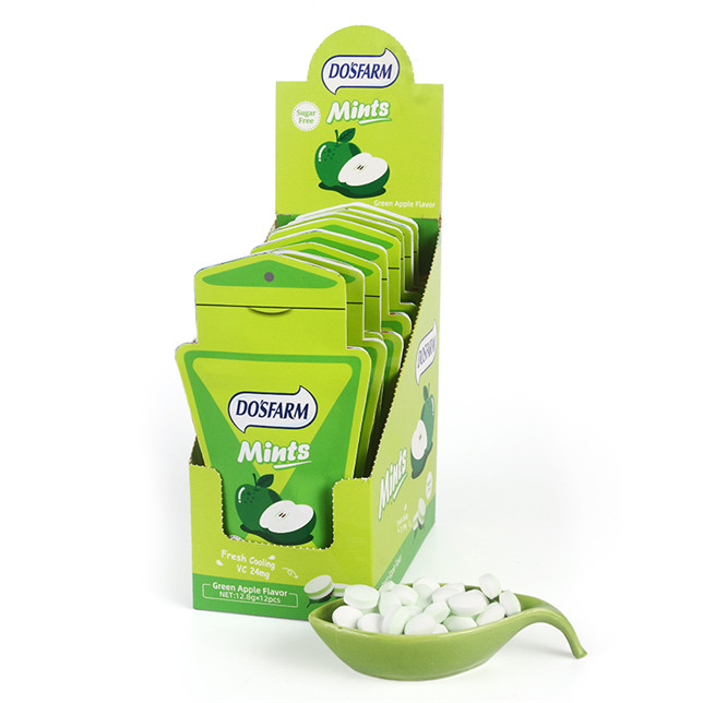 Cooling Sugar Free Mint Green Apple Taste Oval Shaped Candy Full of ...