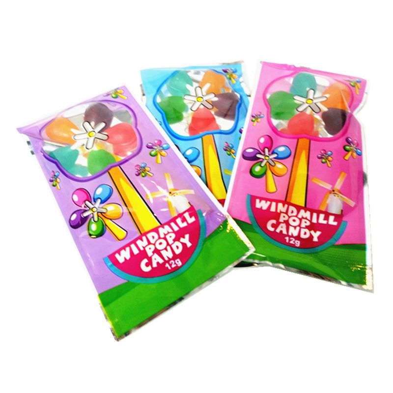 10g Windmill Shape Lolipop Candy Colorful Assorted Fruit Flavor Hard Candy
