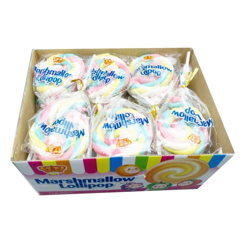 Lollipop Round Shape Marshmallow Candy Sweet Colorful Soft
