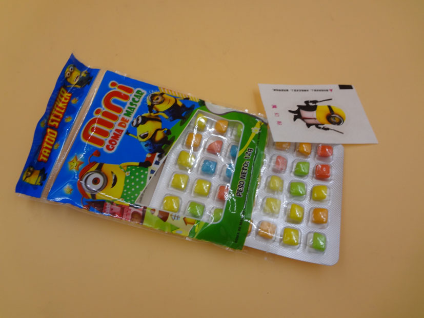 Mini Round Colorful Mixed Chewing Gum Candy For Kids 12g Bag Packed