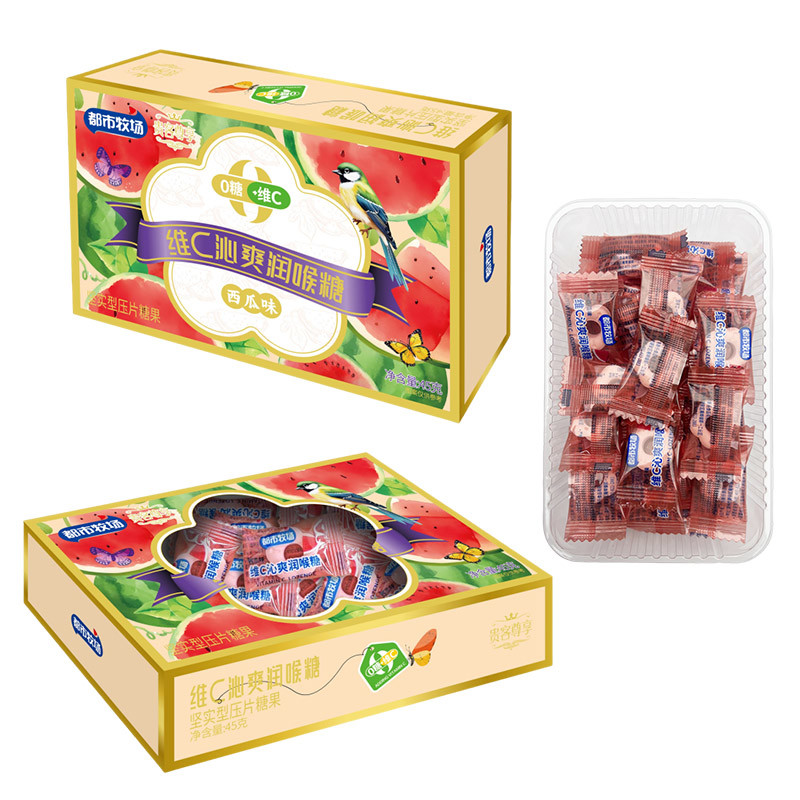 Watermelon Sugar Free Mints Healthy Candy Plum Blossom Shaped Candy