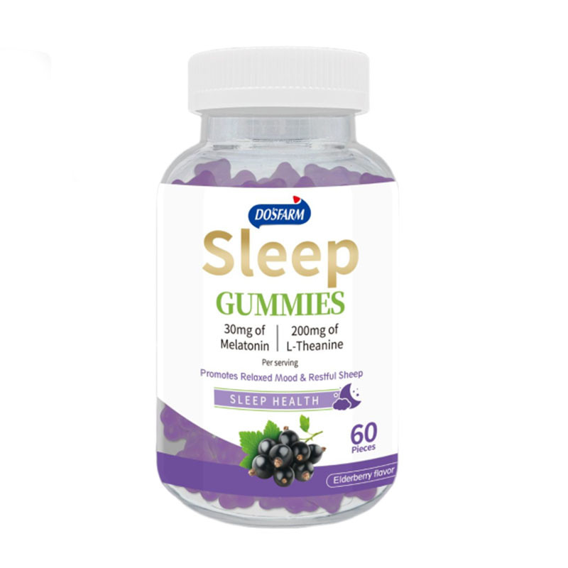 Customized Sleep Melatonin Healthy Elderberry Gummies Low Fiber Content ...