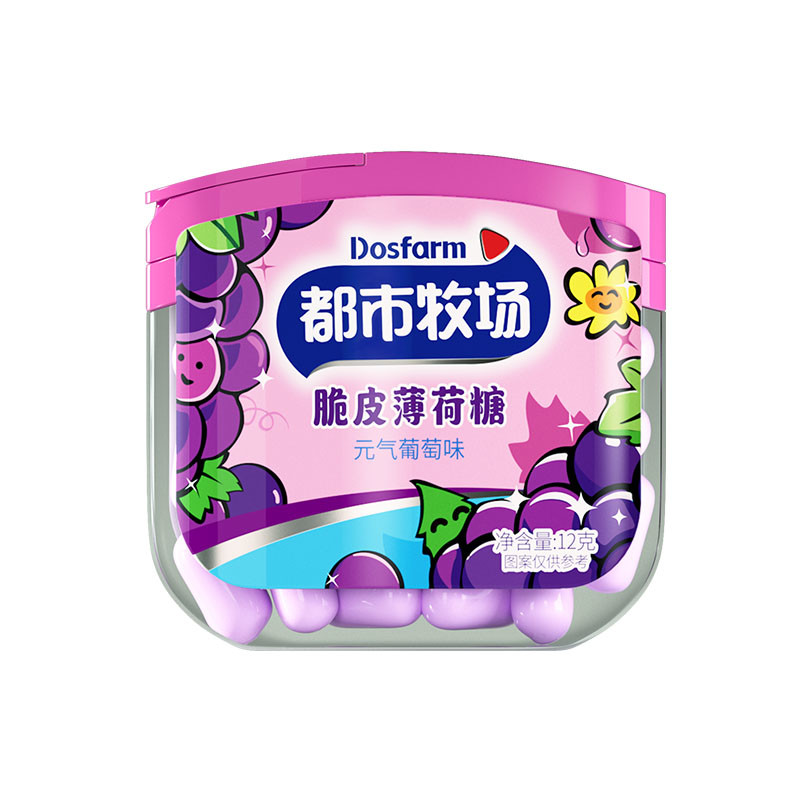 Low Fat Fiber Protein Content Sugar Free Grape Crispy Mints with Mint ...