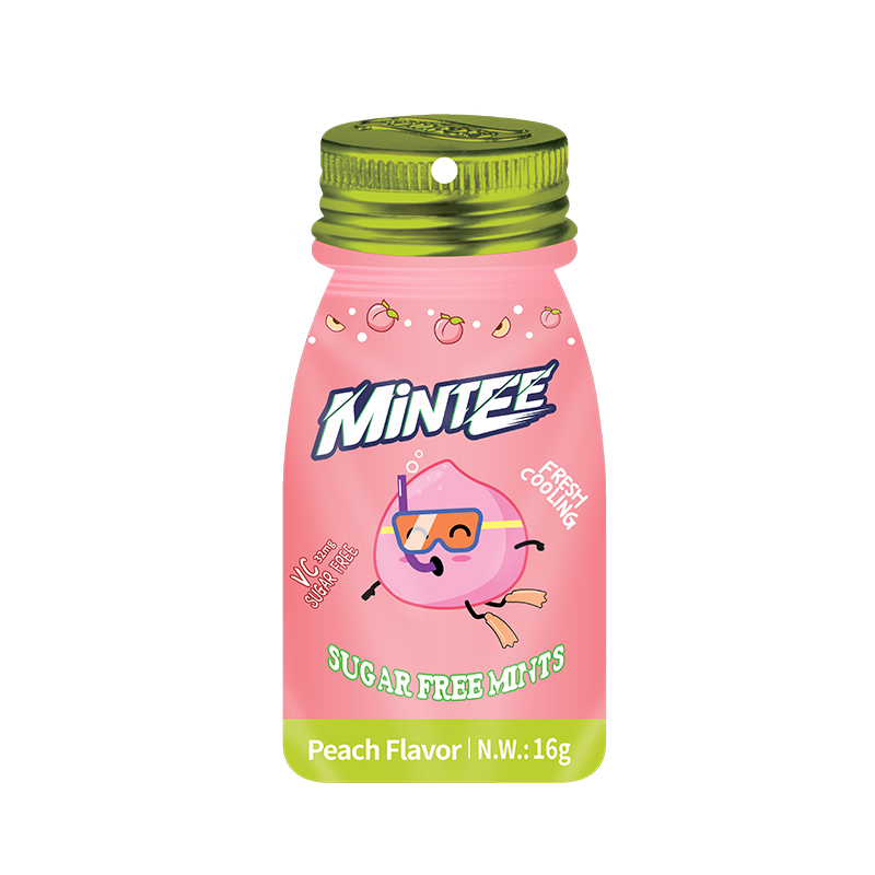 Sugar-Free Peach Vitamin Mint Lozenge - OEM Candy Manufacturer