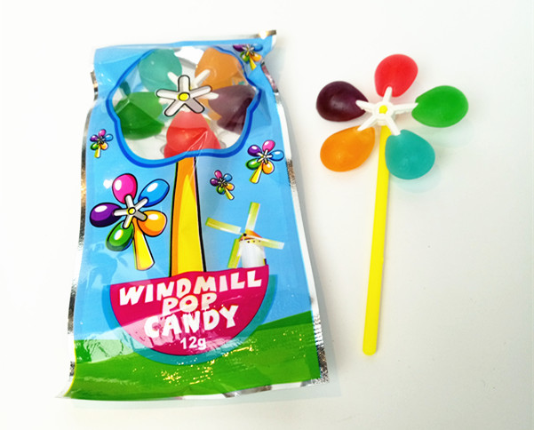10g Windmill Shape Lolipop Candy Colorful Assorted Fruit Flavor Hard Candy