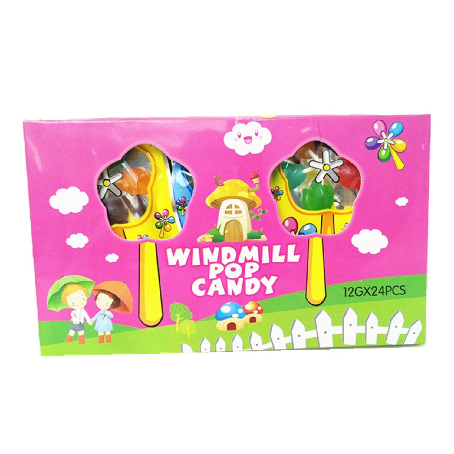 10g Windmill Shape Lolipop Candy Colorful Assorted Fruit Flavor Hard Candy