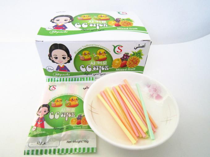 14.4g Mixed flavor powder CC stick candy in box / mixed fruit sweet ...