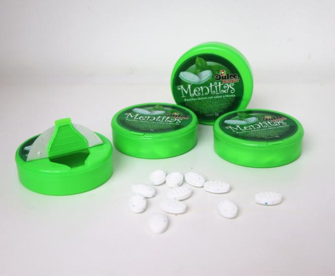 8g Strong Mint Flavor Compressed Candy Packed In Plastic Round Box